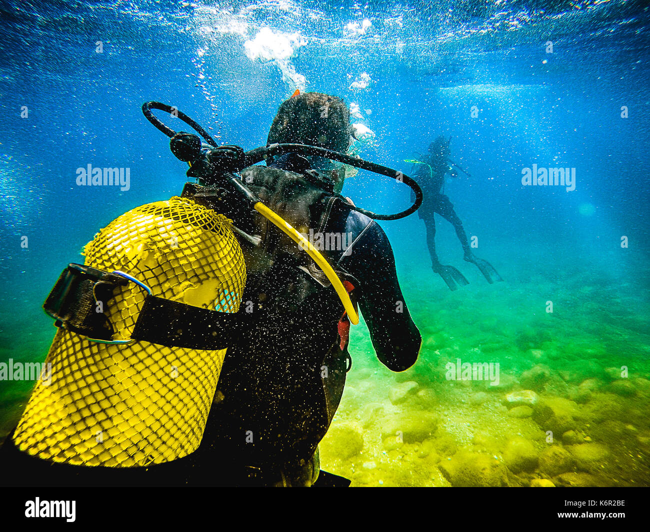 Two people scuba diving under hi-res stock photography and images - Alamy