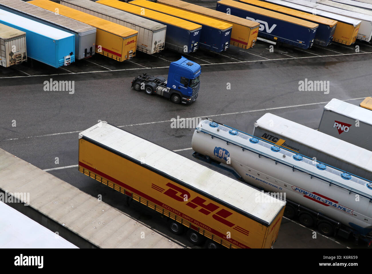 Stockholm, Sweden. 12th June, 2017. A motor tractor makes its way ...