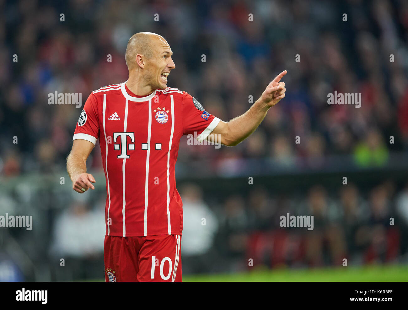 Munich, Germany. 12th Sep, 2017. Arjen ROBBEN, FCB 10 angry with Franck ...