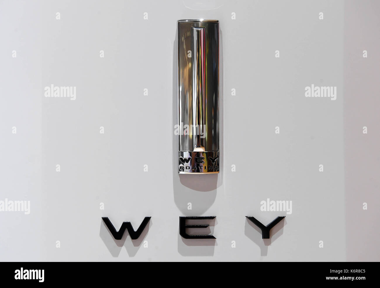 A logo of the Chinese automobile manufacturer Wey is pictured at the ...