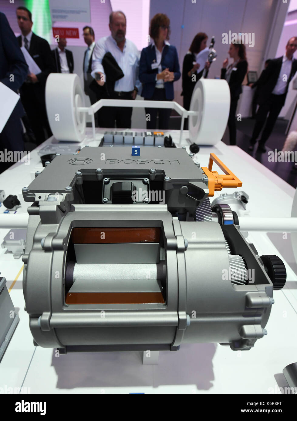 A drive system for electric vehicles is on display at the Bosch stand ...