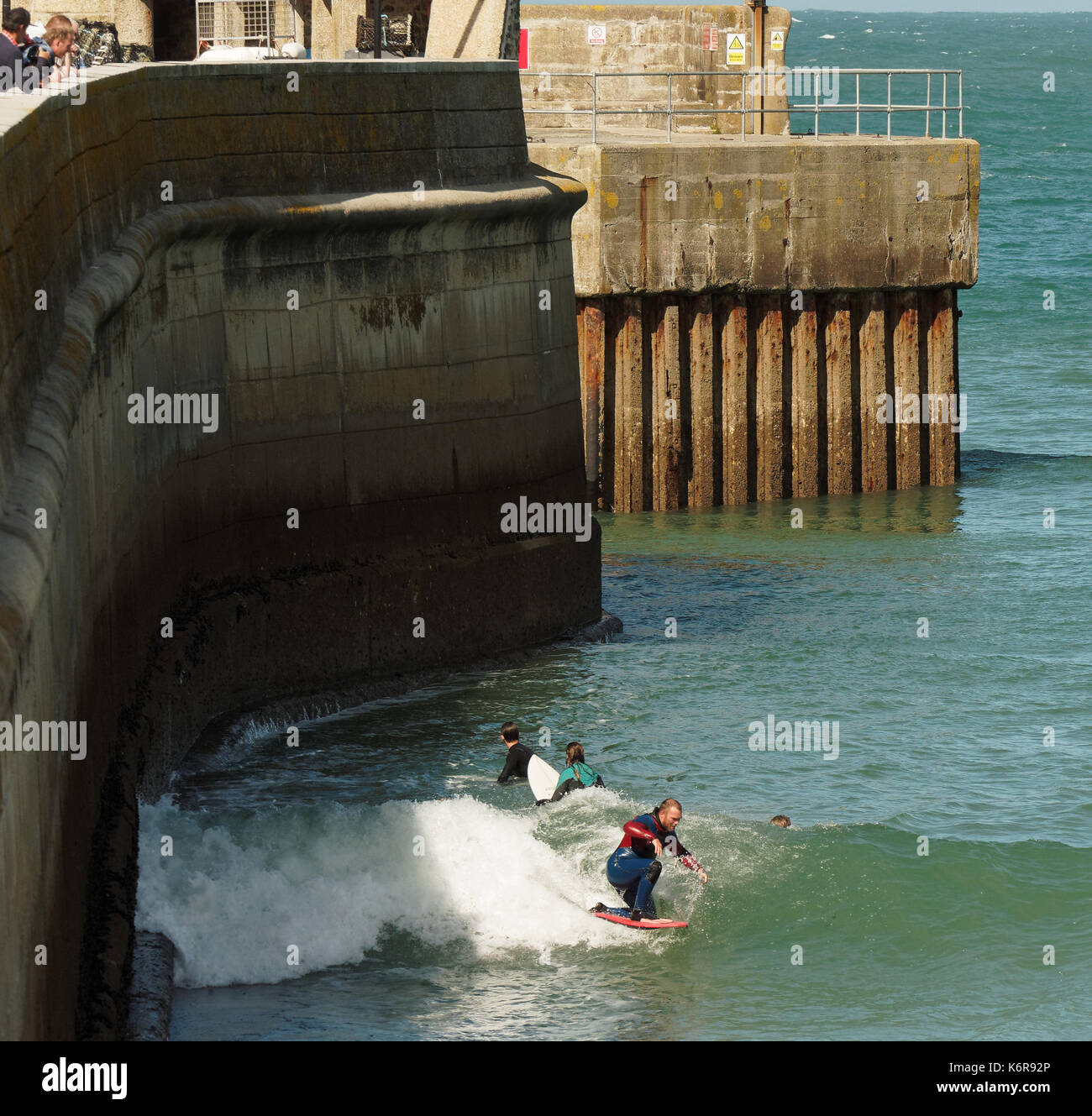 Wild wave surfing Stock Photo - Alamy