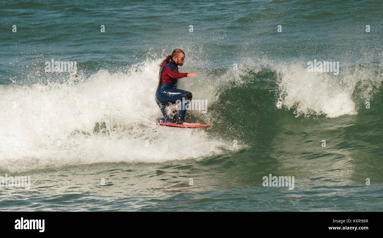 Wild wave surfing Stock Photo - Alamy