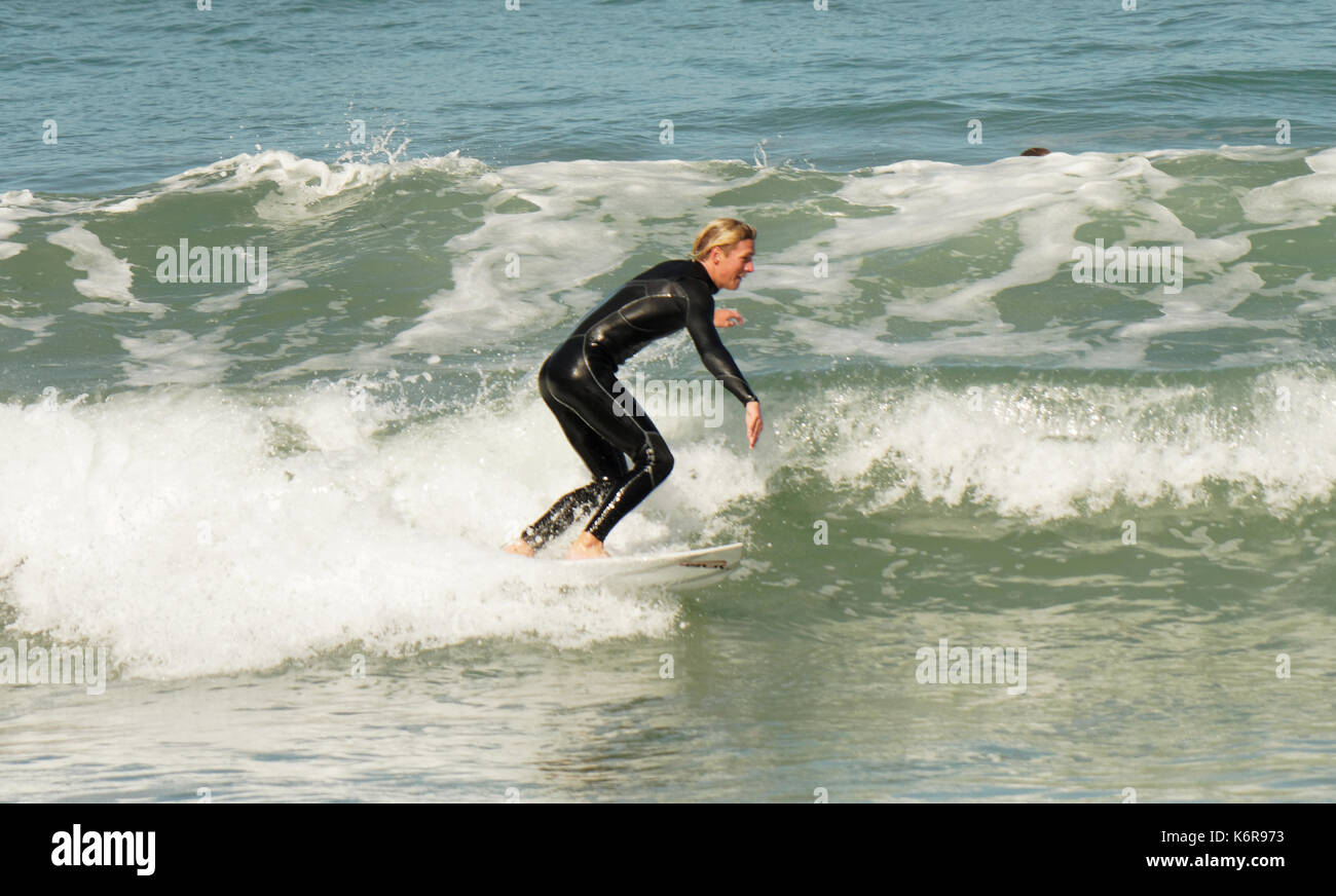 Wild wave surfing Stock Photo - Alamy