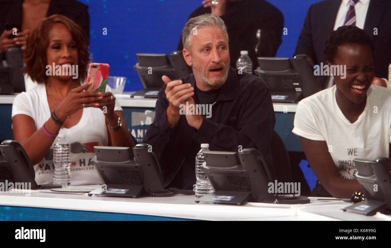NEW YORK, NY September 12, 2017 Gayle King, Jon Stewart, Lupita Nyong'o ...