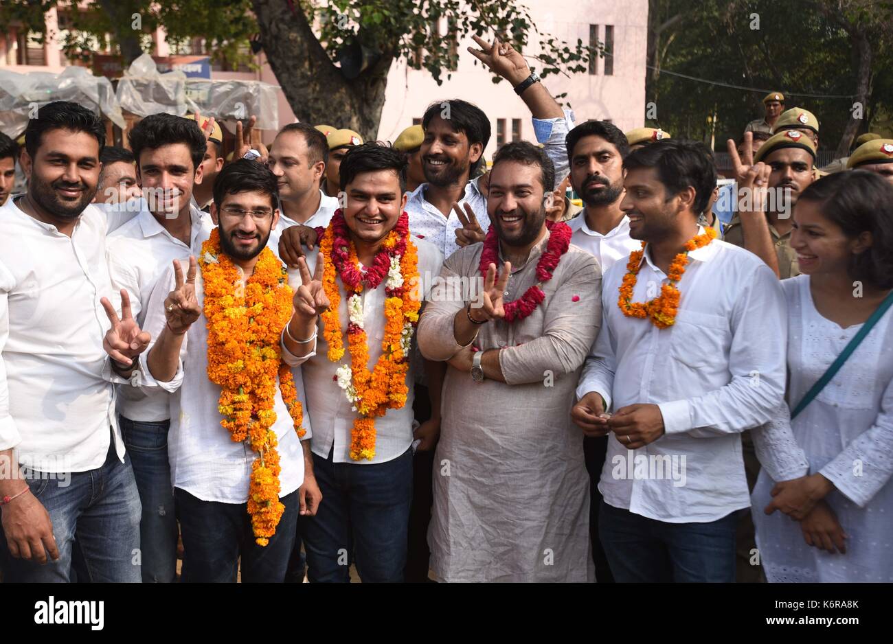 NEW DELHI, INDIA - SEPTEMBER 13: NSUI president Rocky Tuseed (3R) and ...