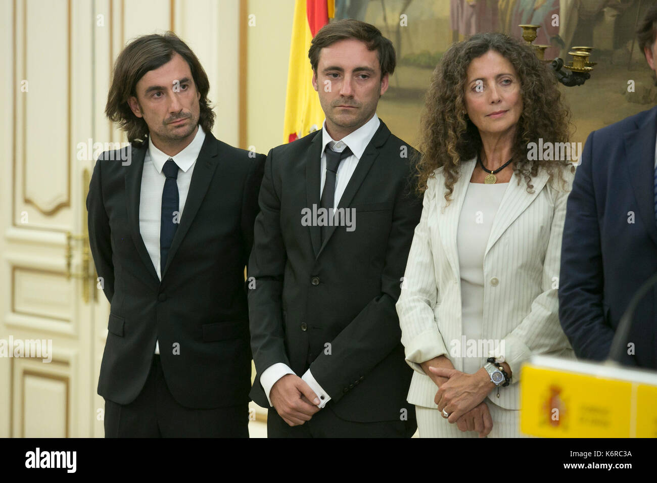 Spanish rider Angel Nieto´s wife Belinda Alonso and sons Pablo Nieto ...