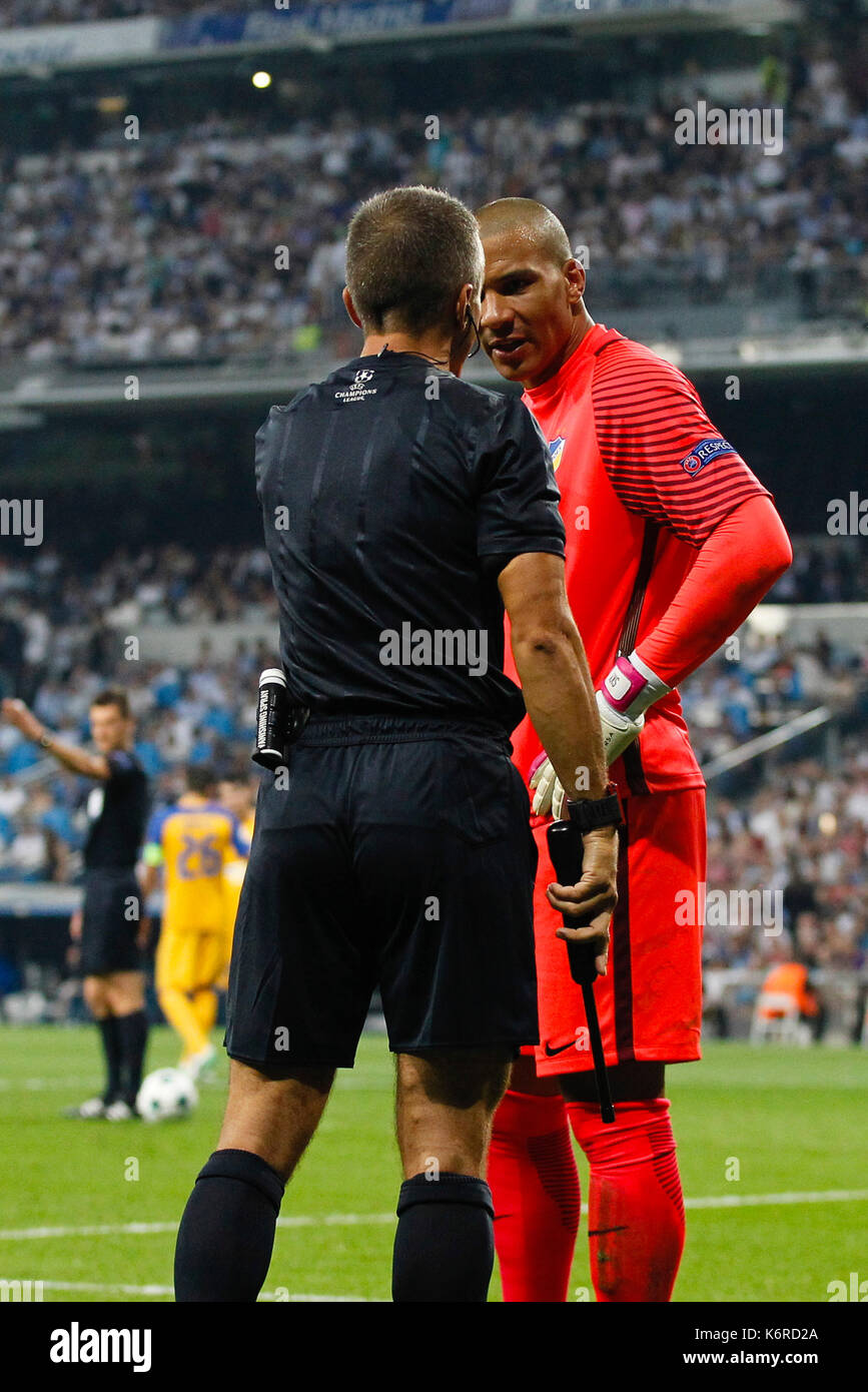 Madrid, Spain. 14th Sep, 2017. Boy Waterman (99) Apoel's player. UCL ...