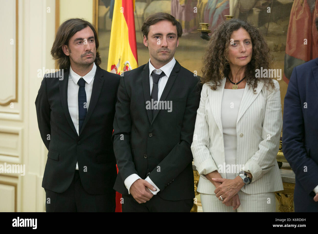 Spanish rider Angel NietoÂ´s wife Belinda Alonso and sons Pablo Nieto ...