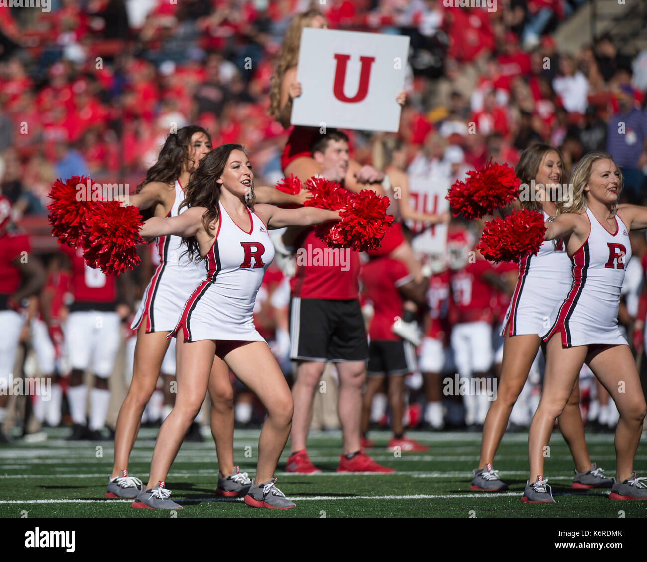 Rutgers scarlet knights dance team performs hi-res stock photography ...