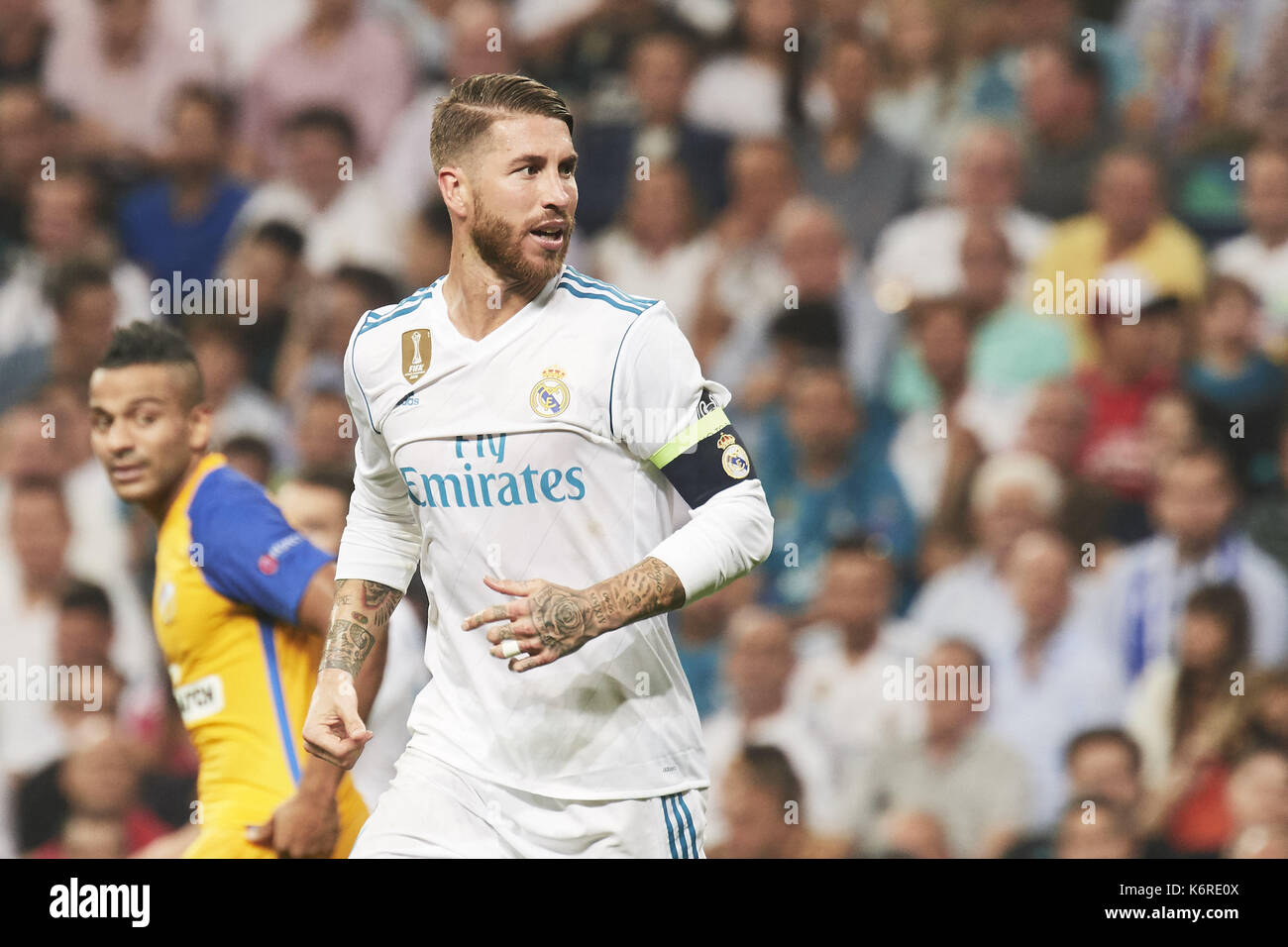 Madrid, Spain. 13th Sep, 2017. Sergio Ramos (defender; Real Madrid) in ...