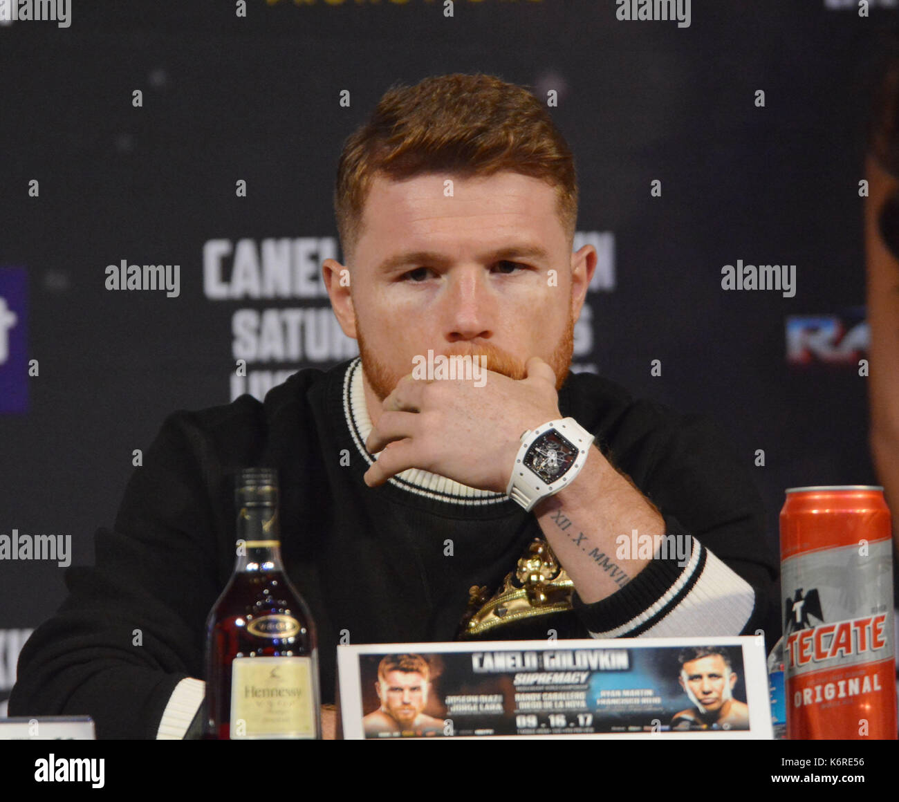 Las Vegas, Nevada, USA. 13th Sep, 2017. Challenger Canelo Alvarez ...