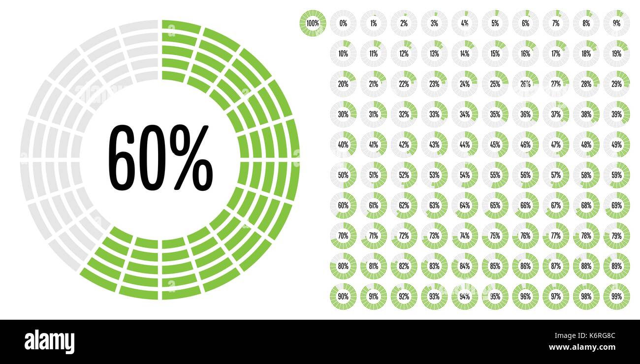 Set of circle percentage diagrams from 0 to 100 ready-to-use for web ...