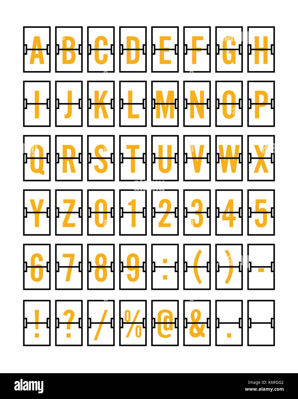 Airport Mechanical Flip Board Panel Font - Gray Font Vector ...