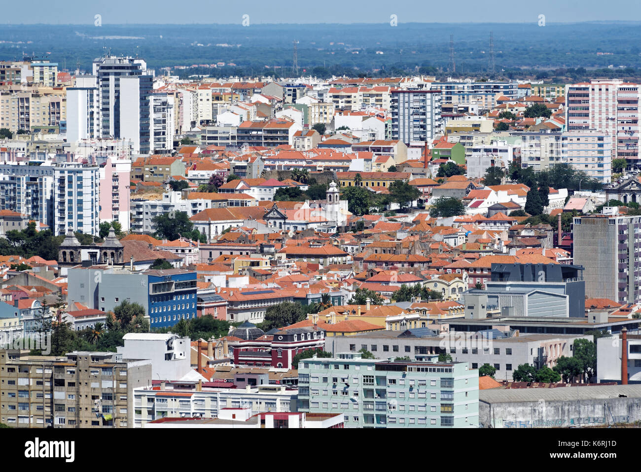 Panorama view from Fort of Sao Filipe to Setubal city Stock Photo - Alamy