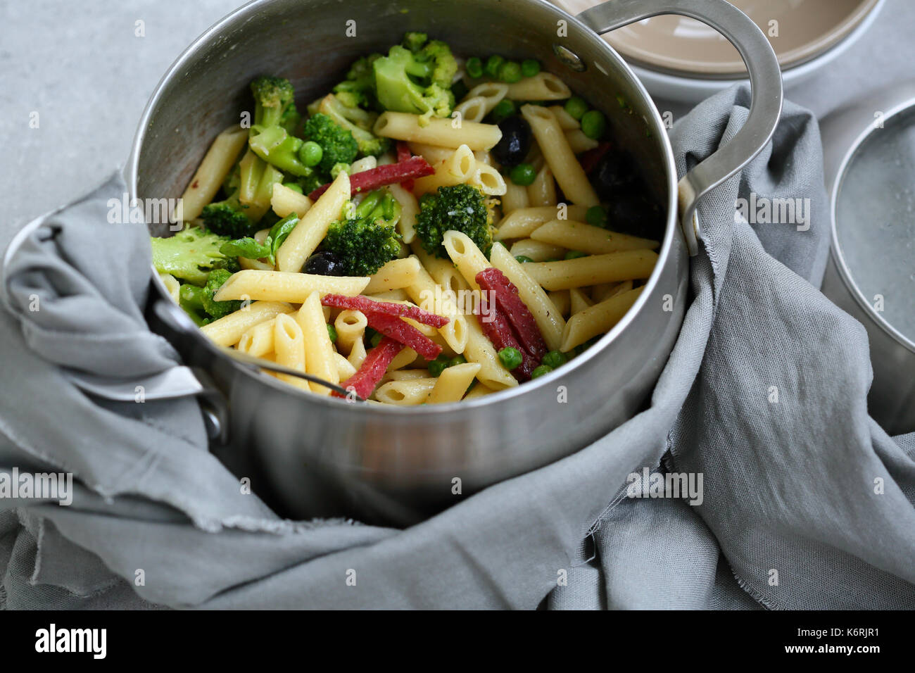 Pasta in pot, cooking Stock Photo - Alamy