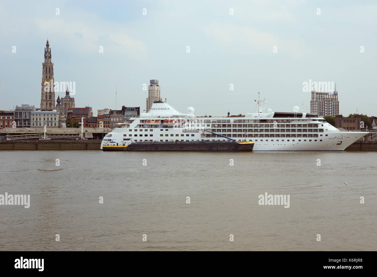Editorial: ANTWERP, BELGIUM, August 26, 2017 - Cruise ship berthed at ...