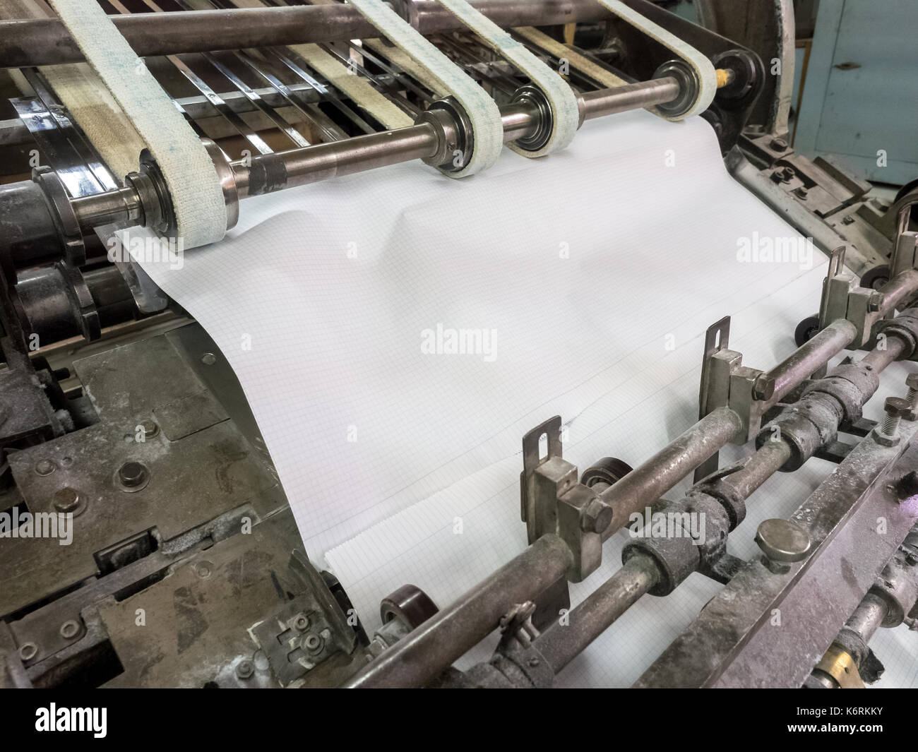 Sheets of sliced lined paper for the production of notebooks Stock ...