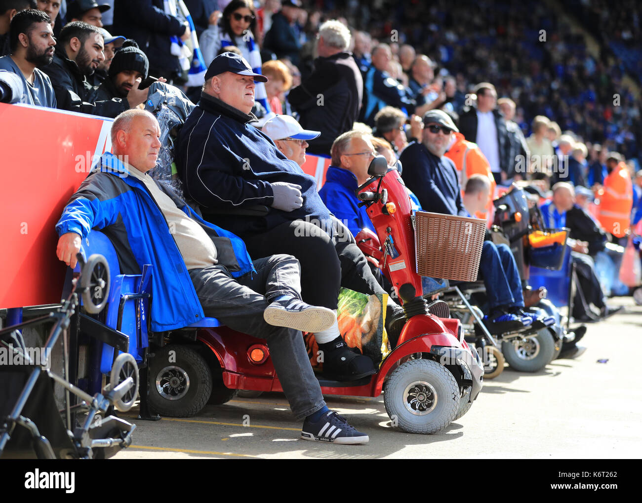 Disabled fans during the Premier League match at the King Power Stadium ...