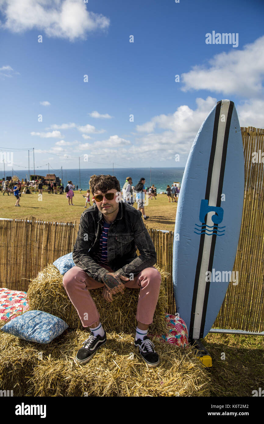Frontman of Lower Than Atlantis Mike Duce soaks up the sun at the 2017 ...