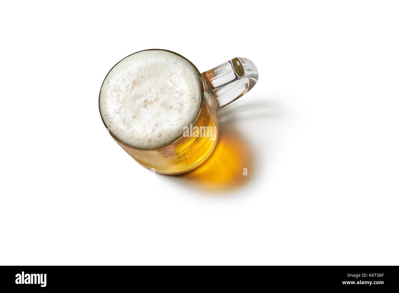 Beer mug isolated on white background.Top view Stock Photo - Alamy