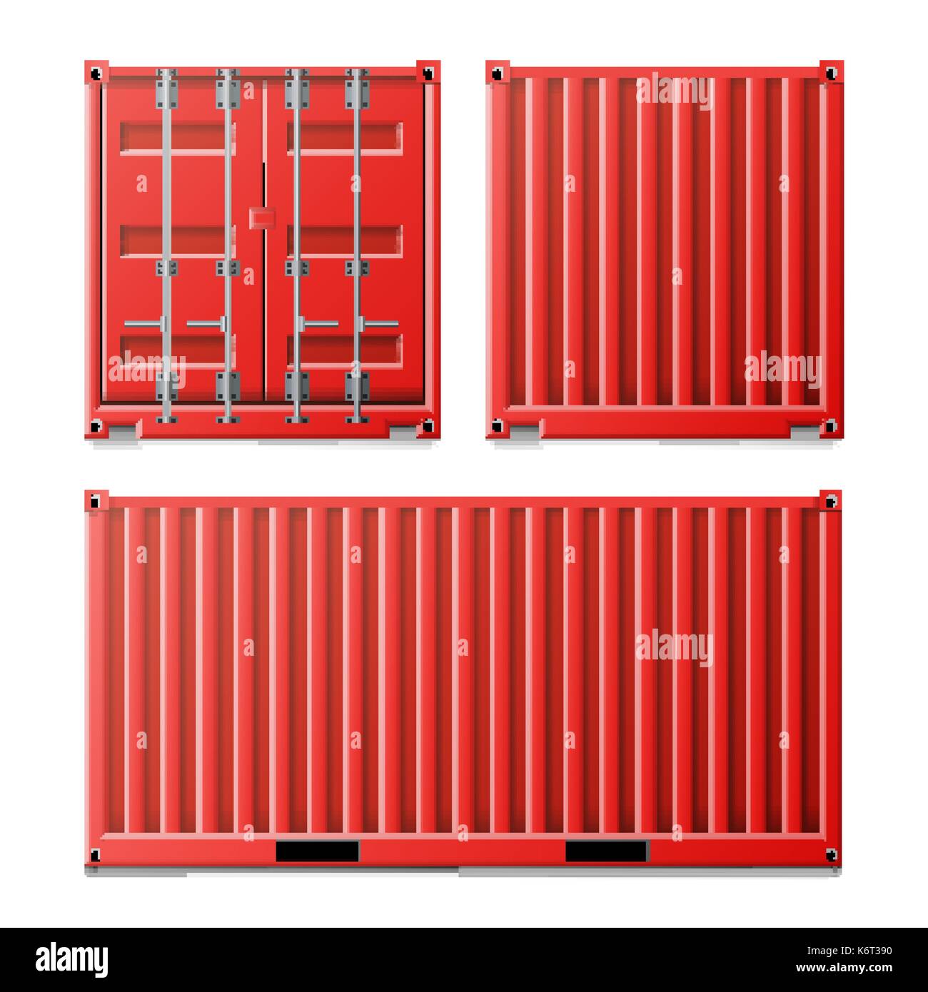 Red Cargo Container Vector. Classic Cargo Container. Freight Shipping ...