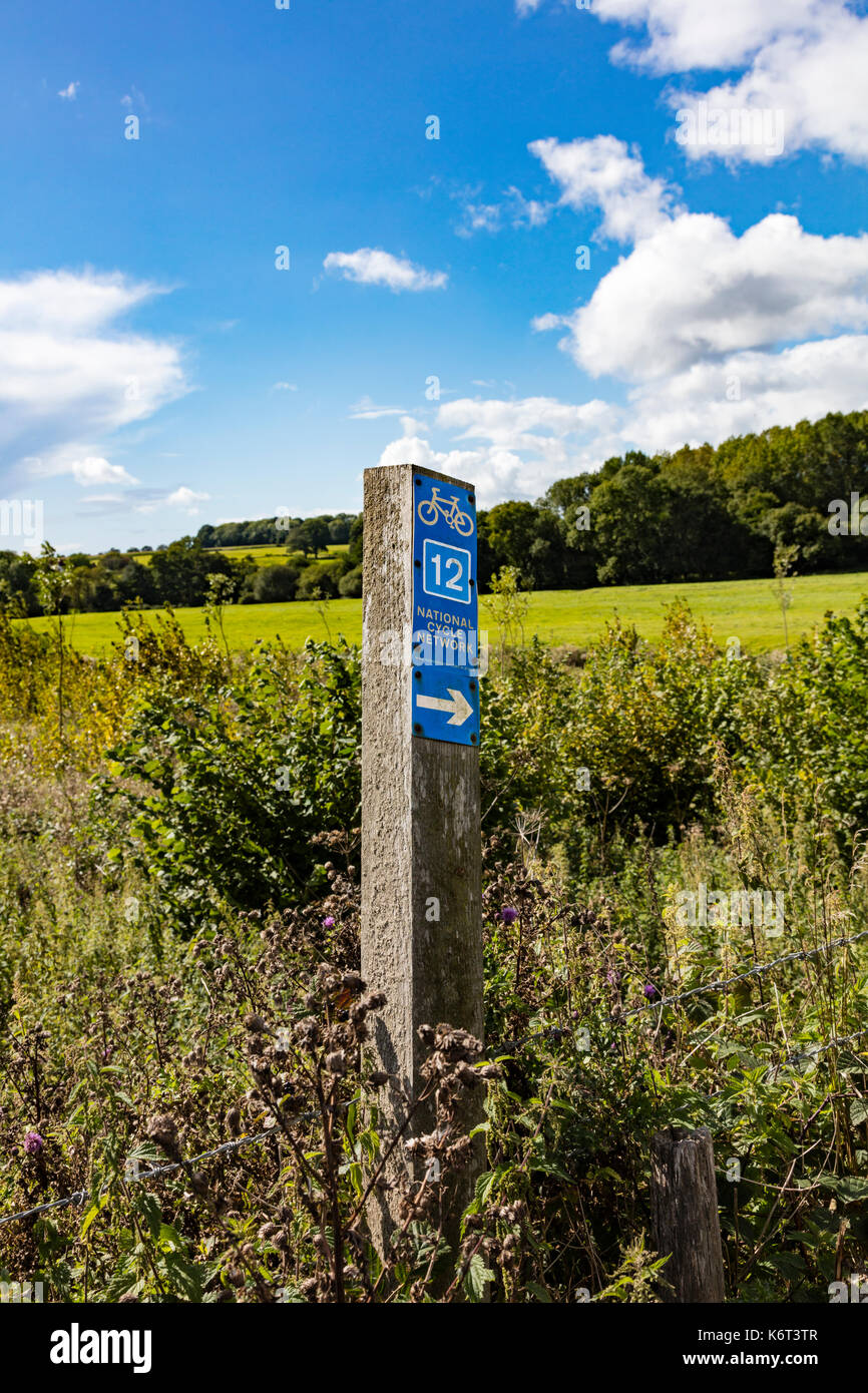 National Cycle Network signs, route 12, near Penshurst, Kent, UK Stock ...