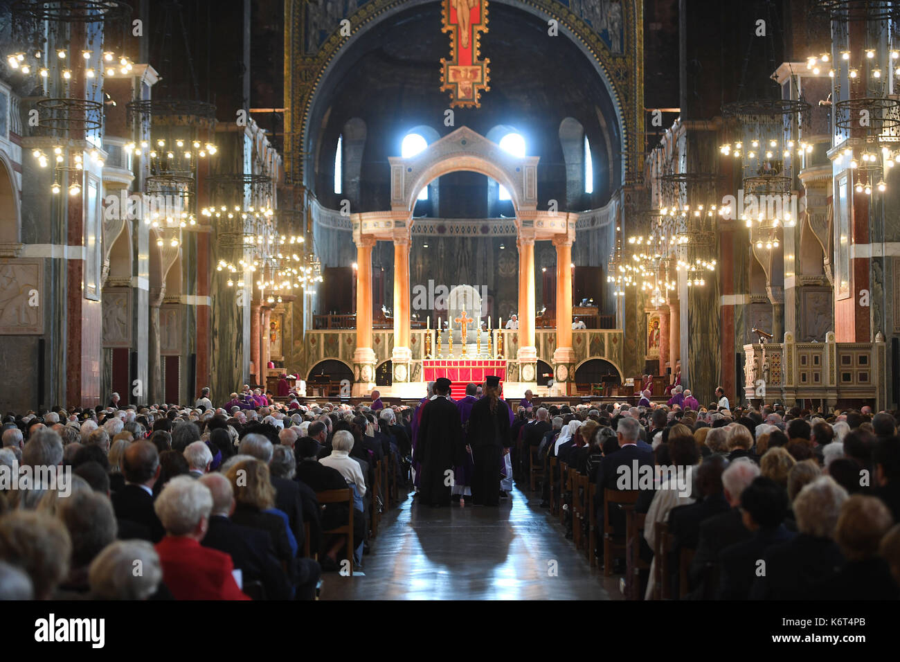 The funeral at Westminster Cathedral in London of Cardinal Cormac ...