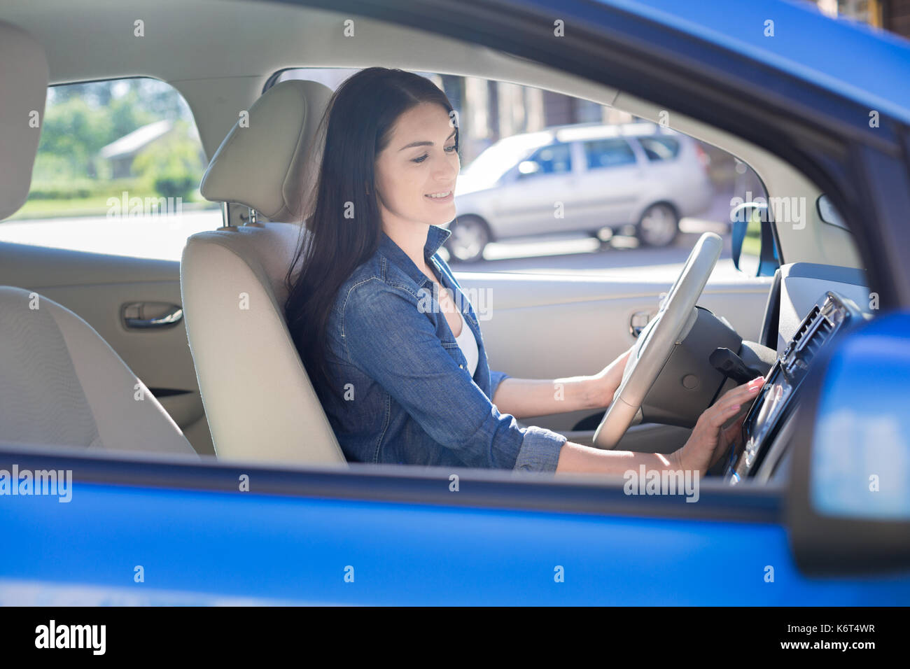 Woman parking her car hi-res stock photography and images - Alamy