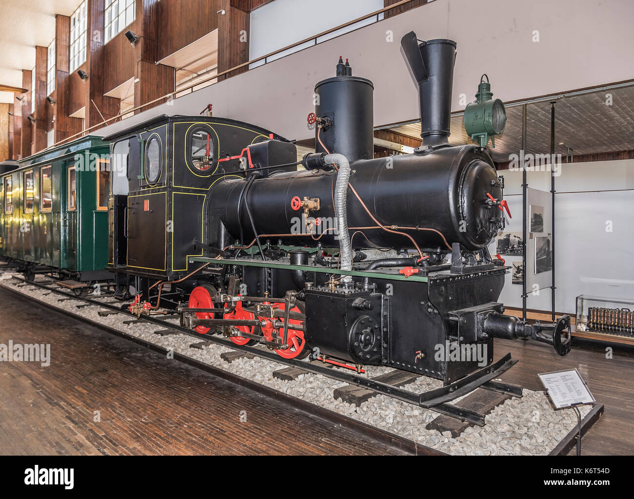 ZAGREB, CROATIA - JULY 18, 2017: Ancient locomotive in the Tesla Museum ...