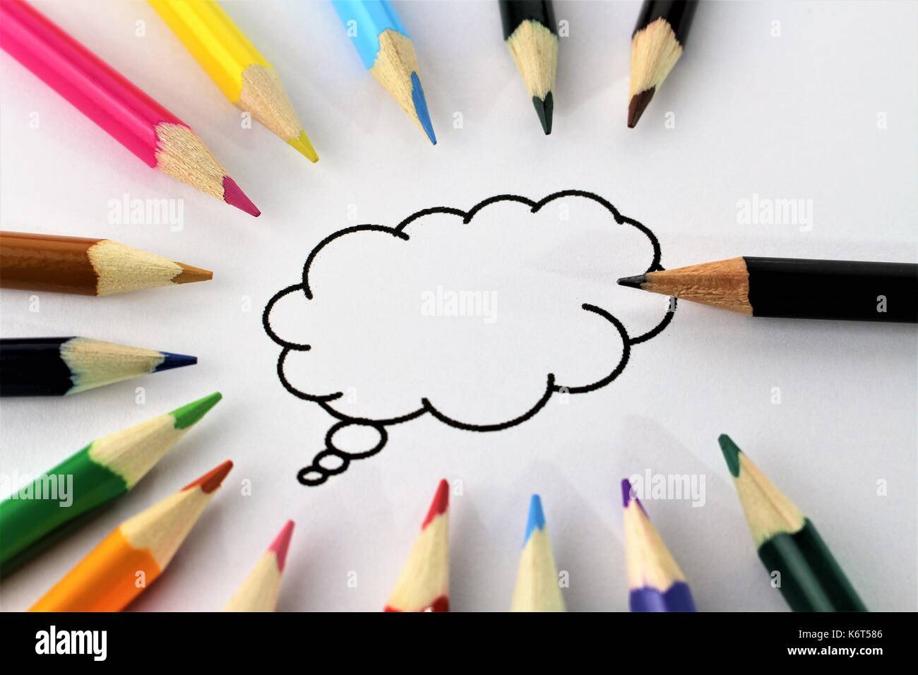 An concept image of a speech bubble with colorful pencils Stock Photo ...