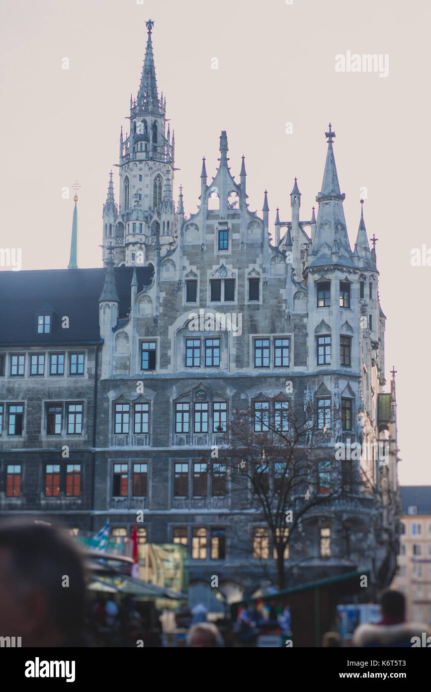 Beautiful super wide-angle sunny aerial view of Munich, Bayern, Germany ...