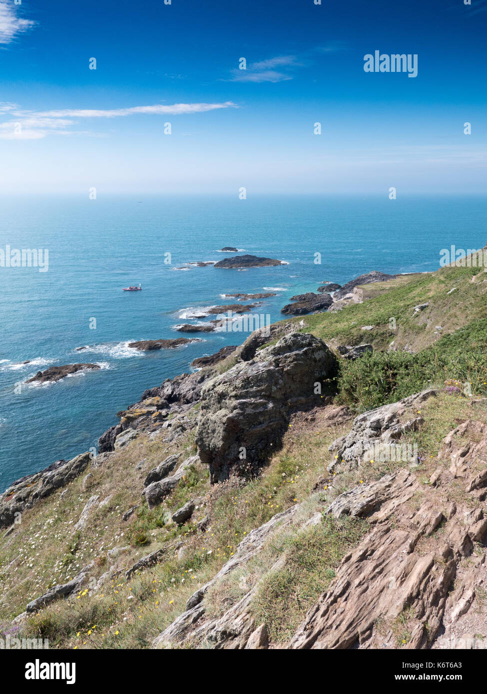 Coastal path near Start Point, Devon, England Stock Photo - Alamy