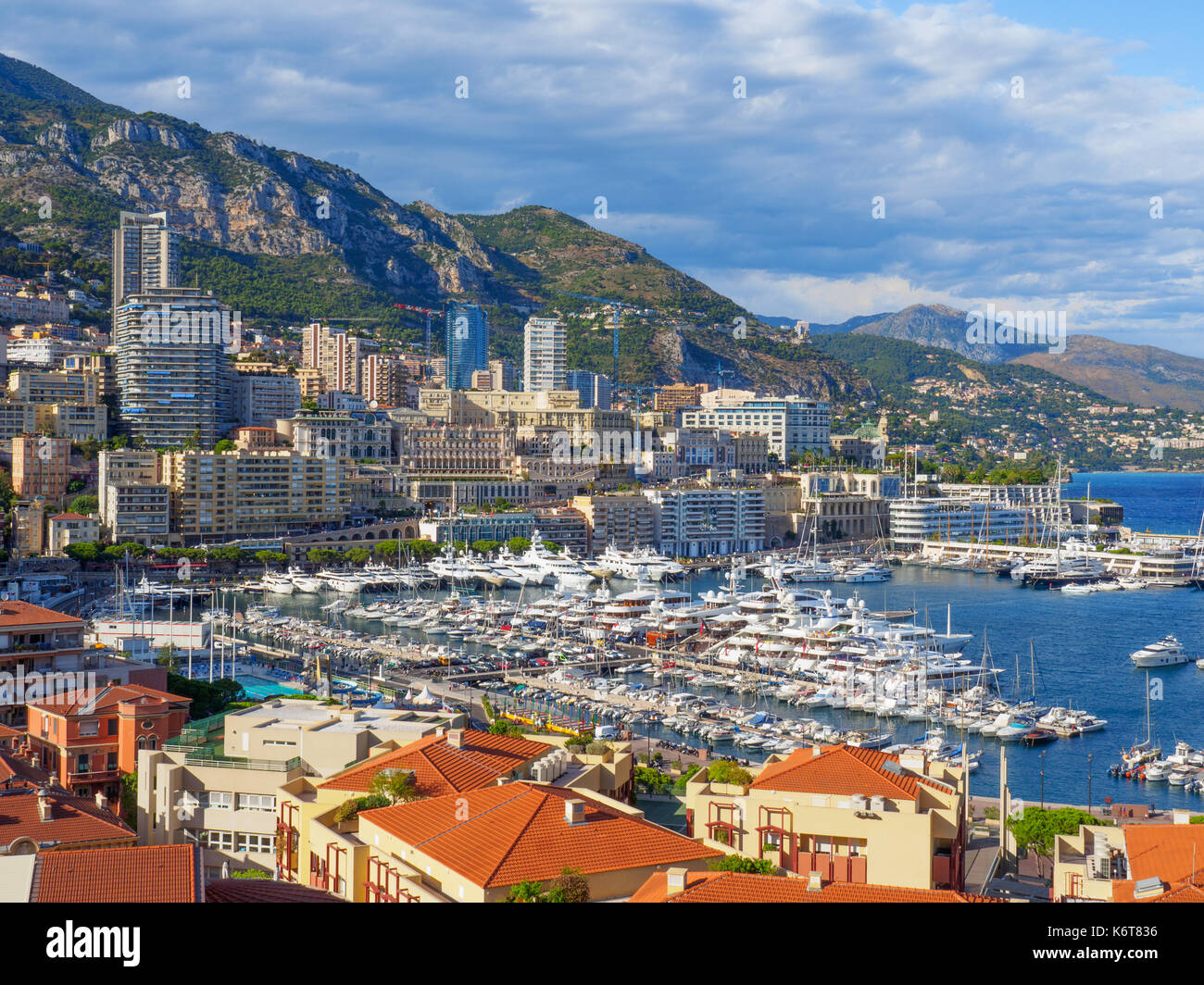 A view of Port Hercule and its surrounding skyline in Monaco Stock ...
