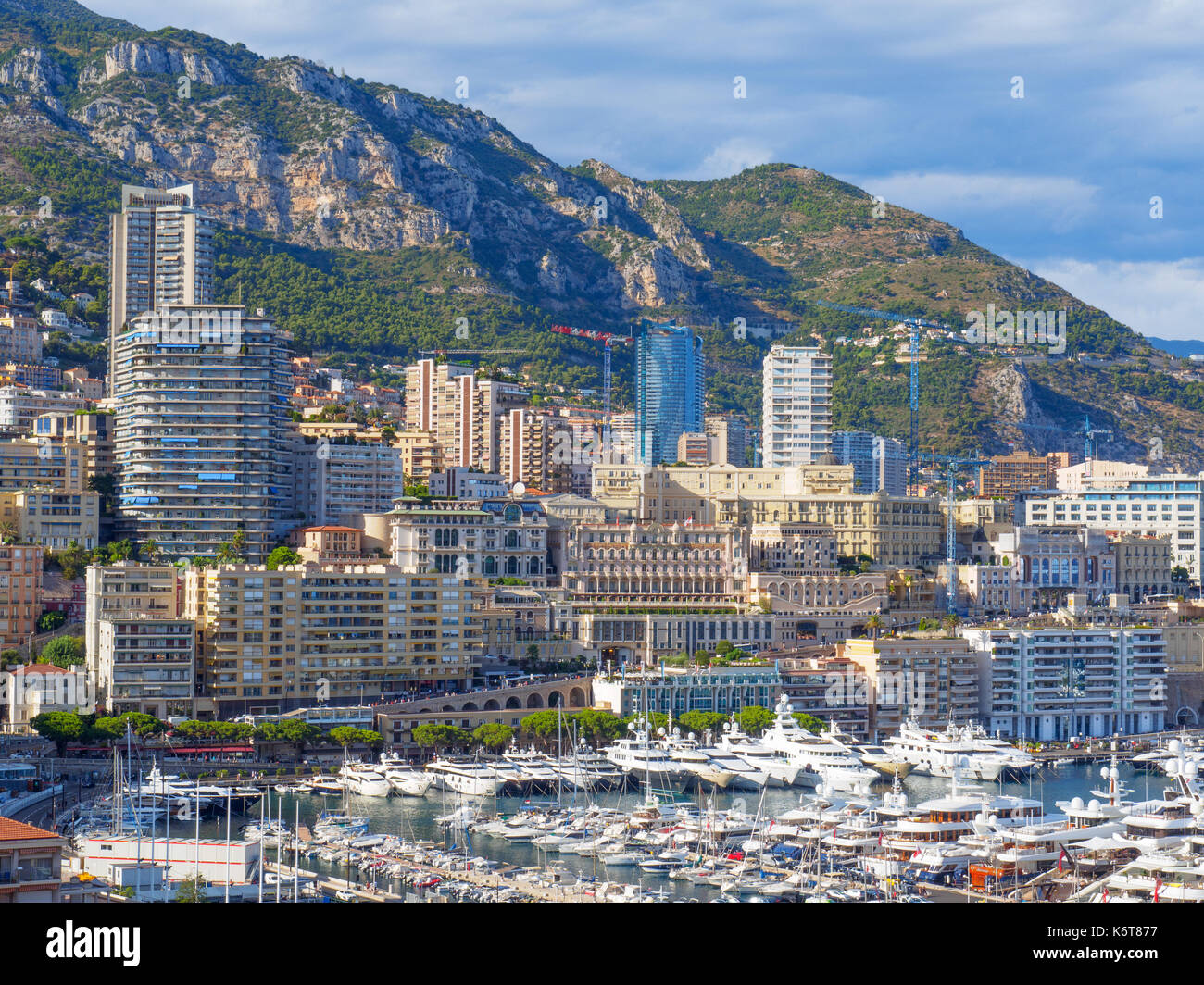 A view of Port Hercule and its surrounding skyline in Monaco Stock ...