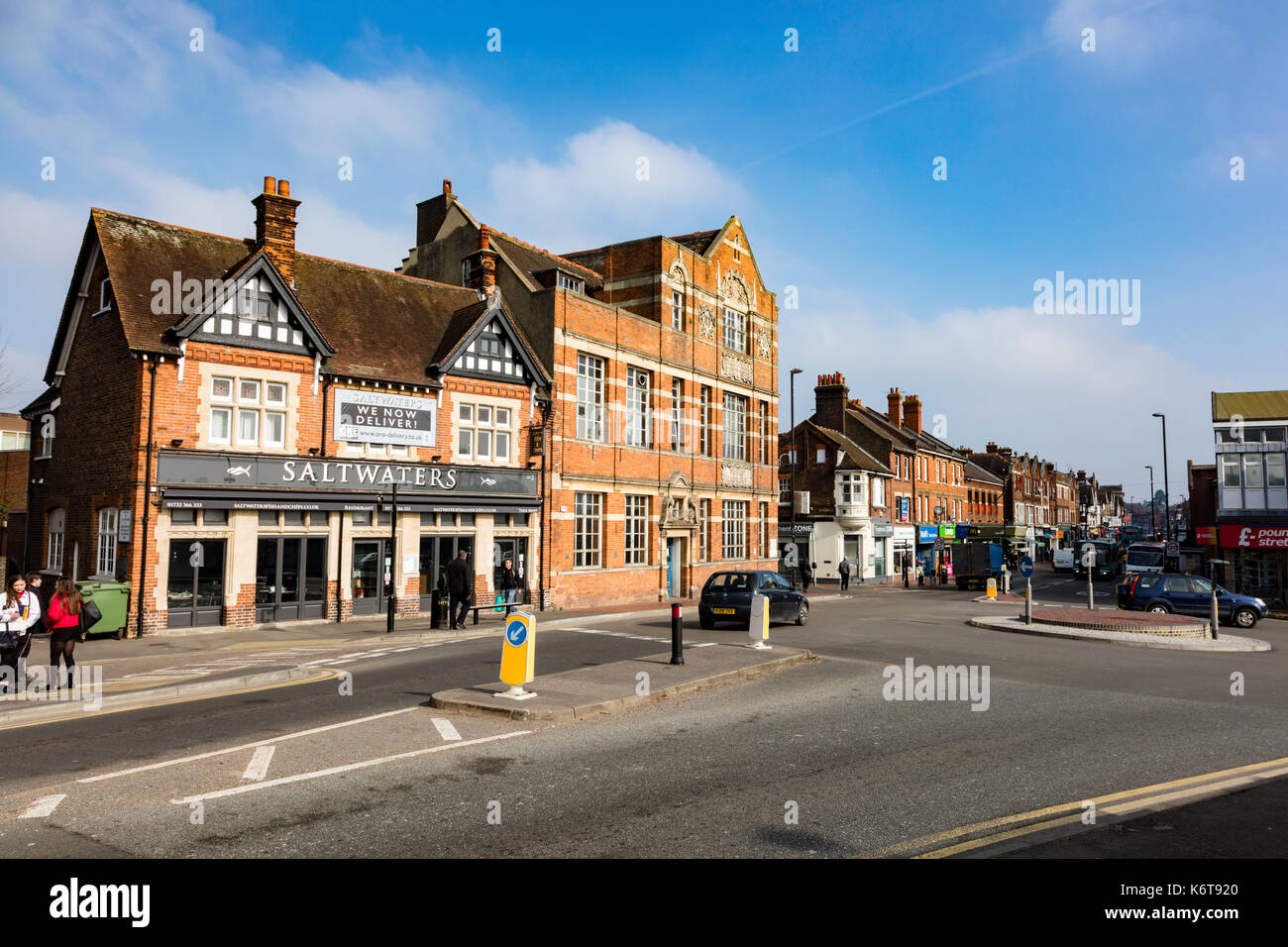 Saltwaters Fish and Chip shop next to the Tonbridge Public Library and ...