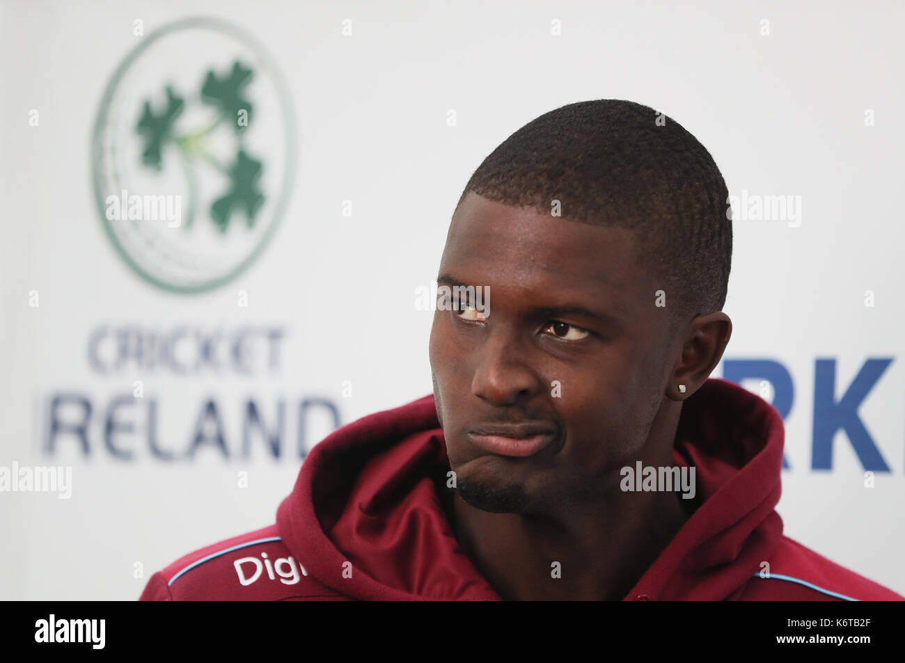 West Indies captain Jason Holder speaks to the media after the match ...