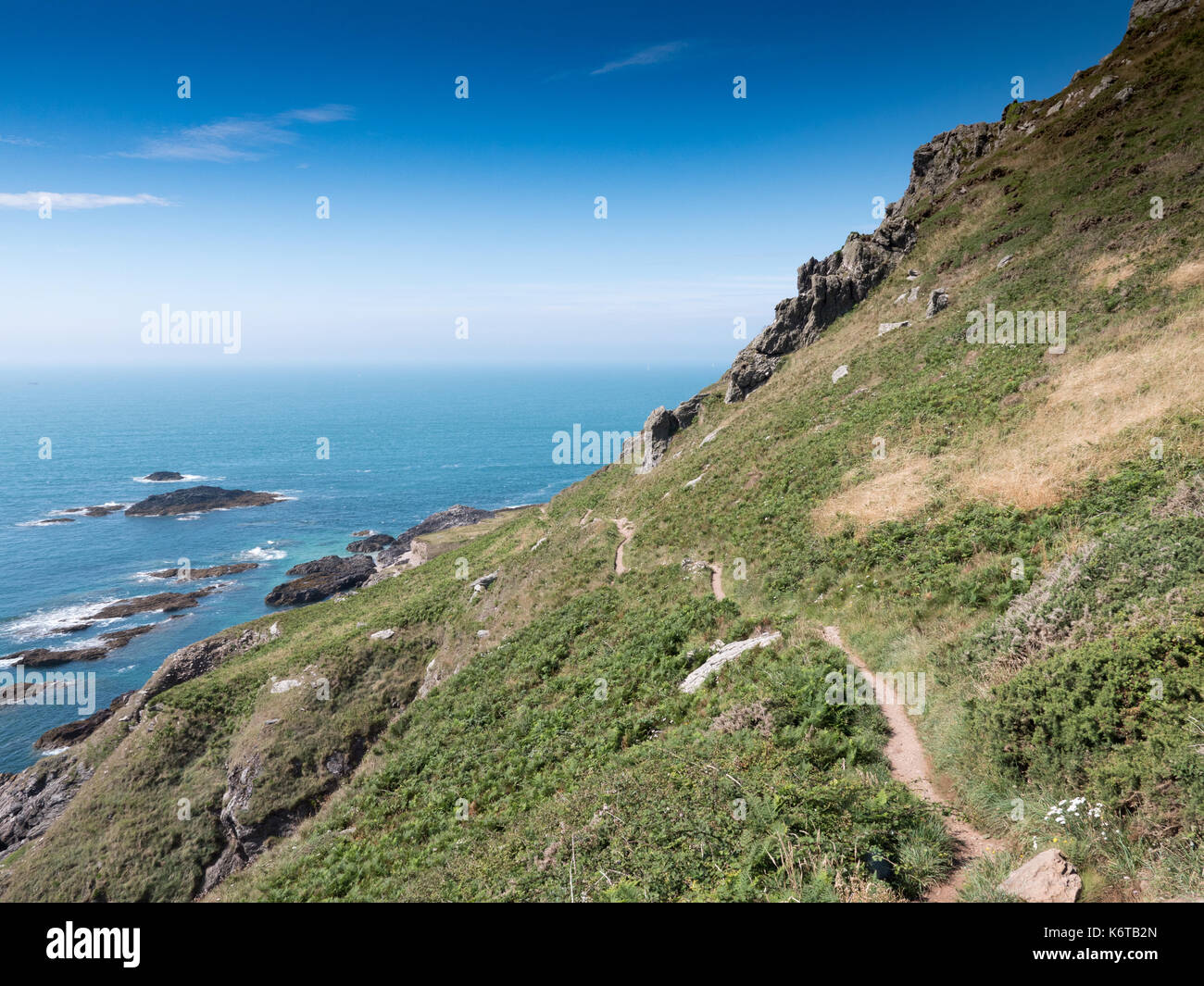 Coastal path near Start Point, Devon, England Stock Photo - Alamy