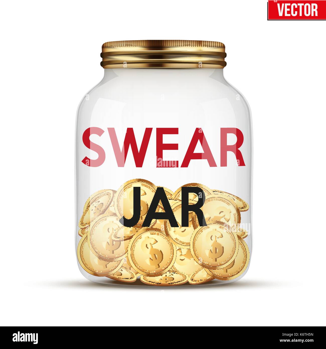 Saving money coin in jar Stock Vector Image & Art - Alamy