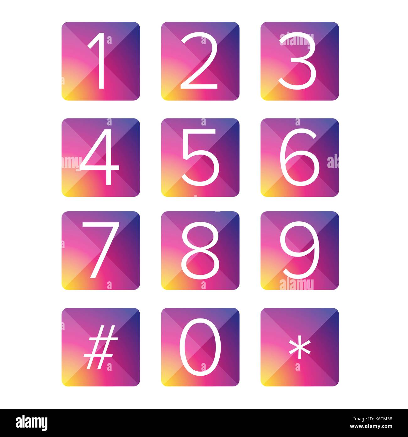 Number set vector square Stock Vector Image & Art - Alamy