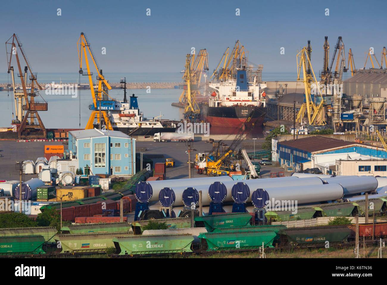 Romania, Black Sea Coast, Constanta, elevated view of the Constanta ...