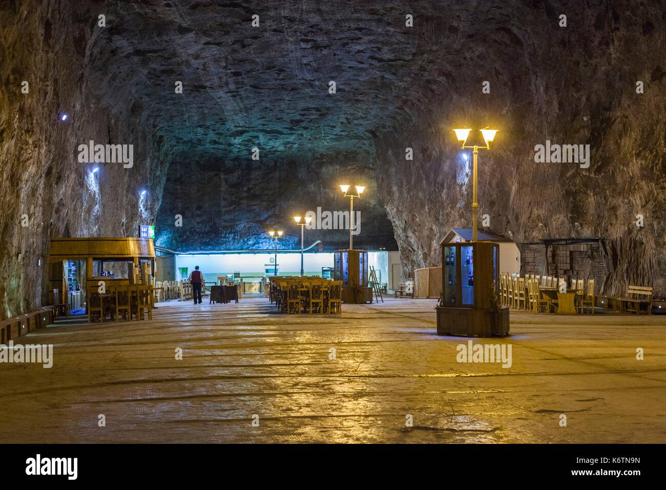 Romania, Transylvania, Praid, Praid Salt Mine, mine restaurant Stock ...