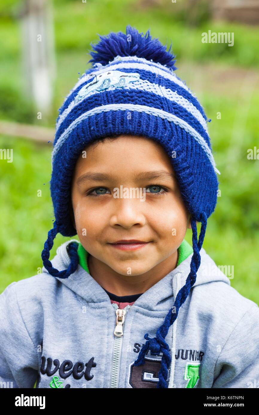 Romania, Transylvania, Bunesti, young Roma boy Stock Photo - Alamy