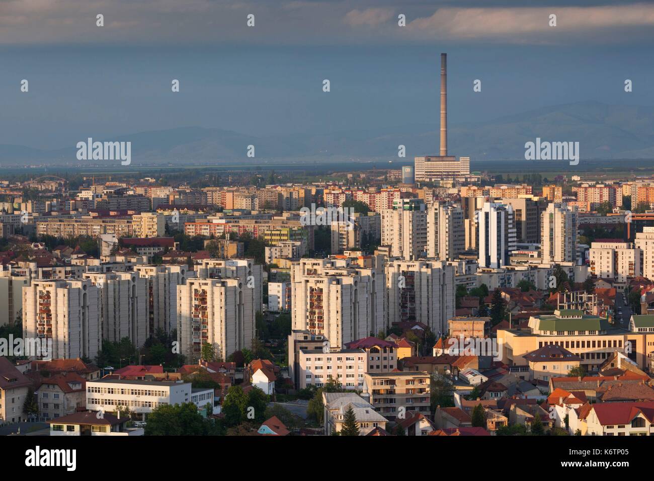 Romania, Transylvania, Brasov, new city and CET Brasov thermal energy ...