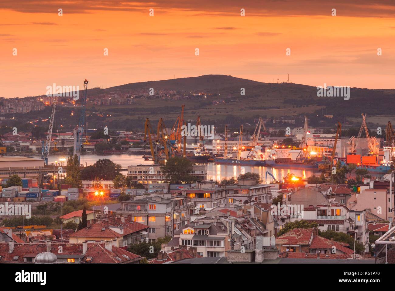 Burgas skyline at night hi-res stock photography and images - Alamy