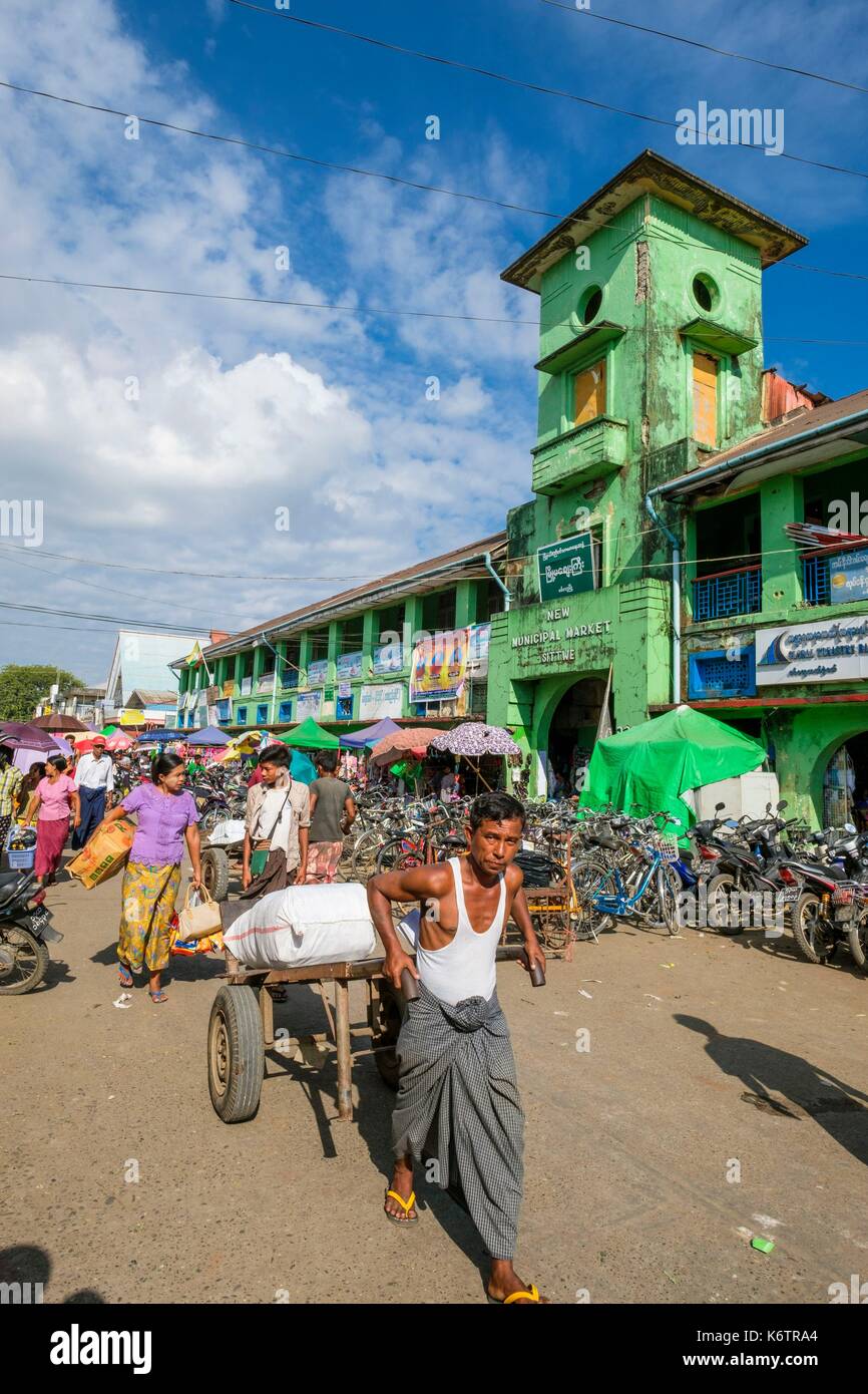 Myanmar (Burma), Rakhine state (or Arakan state), Sittwe, surroundings ...