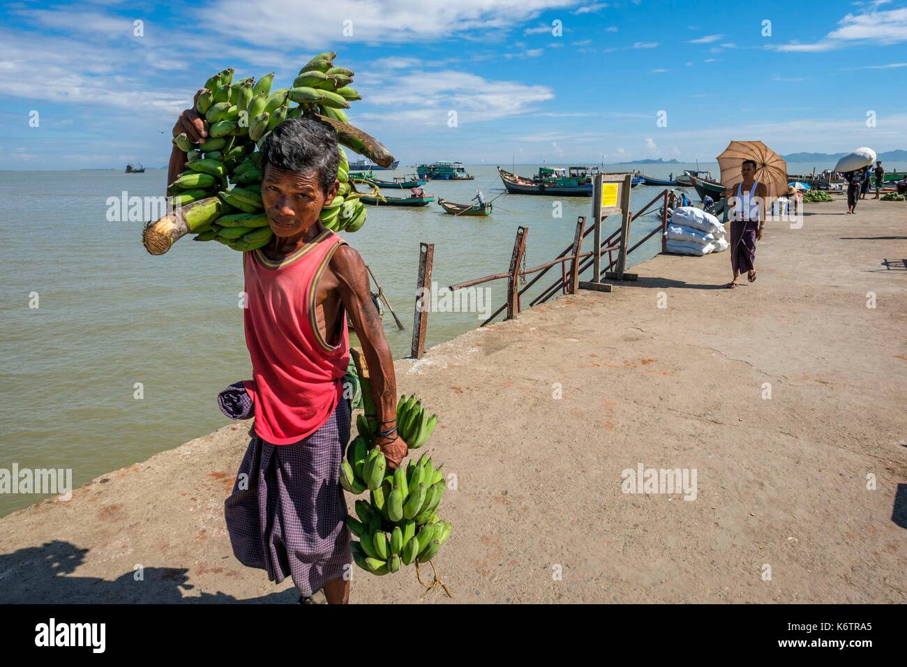 Myanmar (Burma), Rakhine state (or Arakan state), Sittwe, fishing ...