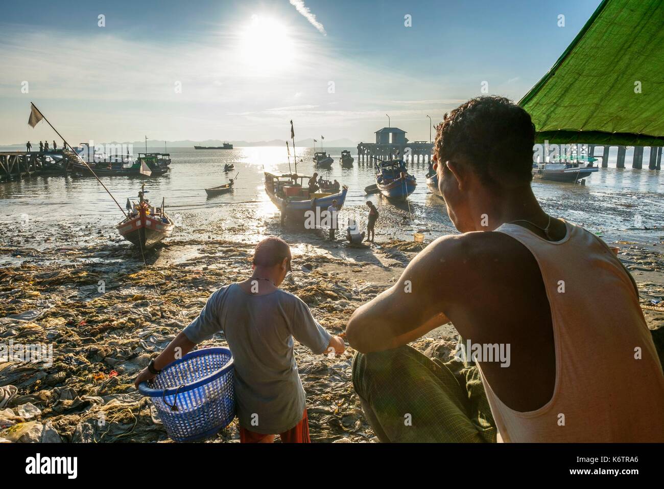 Myanmar (Burma), Rakhine state (or Arakan state), Sittwe, fishing ...