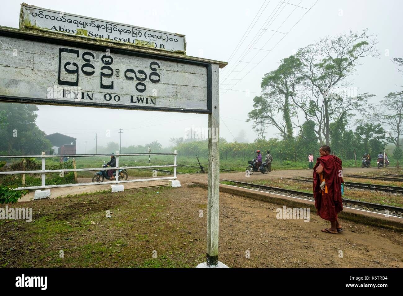 Myanmar (Burma), Mandalay region, Pyin U Lwin, the railway station on ...