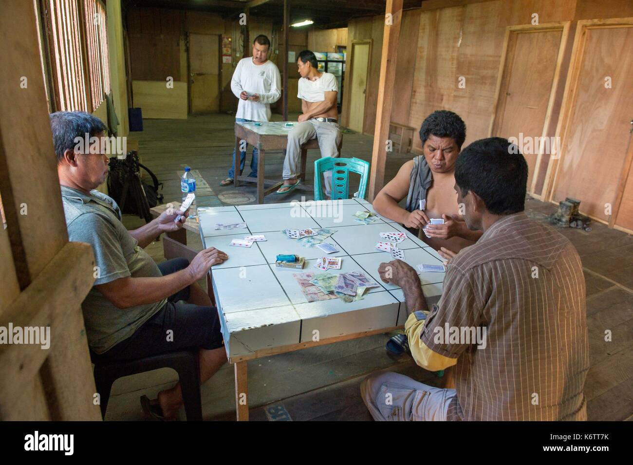 Papua New Guinea, Vanimo province, timber team playing cards Stock ...